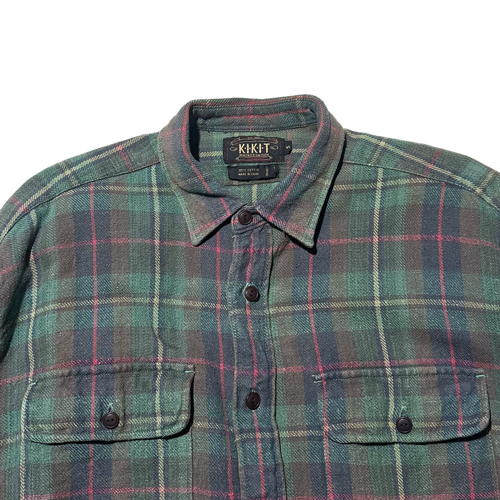 "90s KIKIT"flannel shirts green – TOPSHOT vintage
